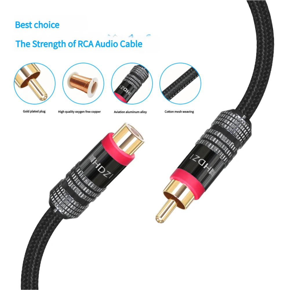 1 RCA To 1 RCA Cable, Durable Audio Conversion Cable For Noise ...