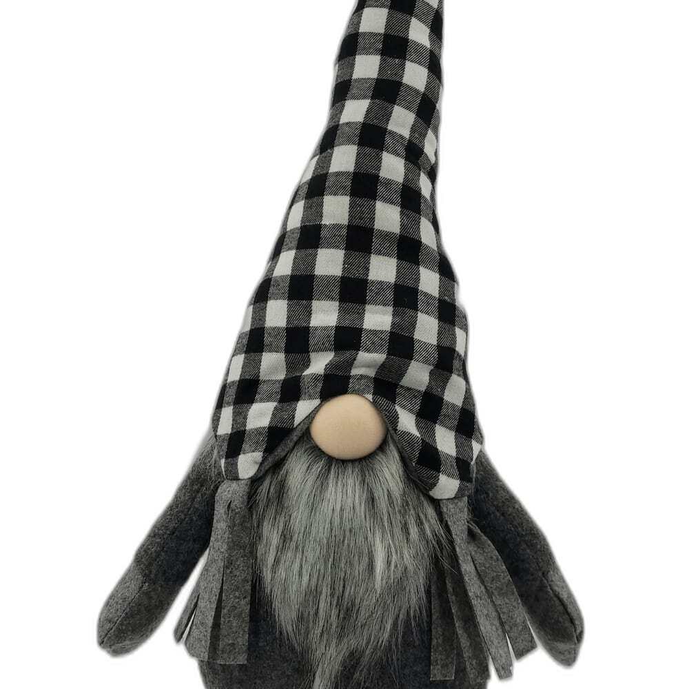 HomeRoots Black And White Buffalo Plaid Standing Gnome | SHEIN USA