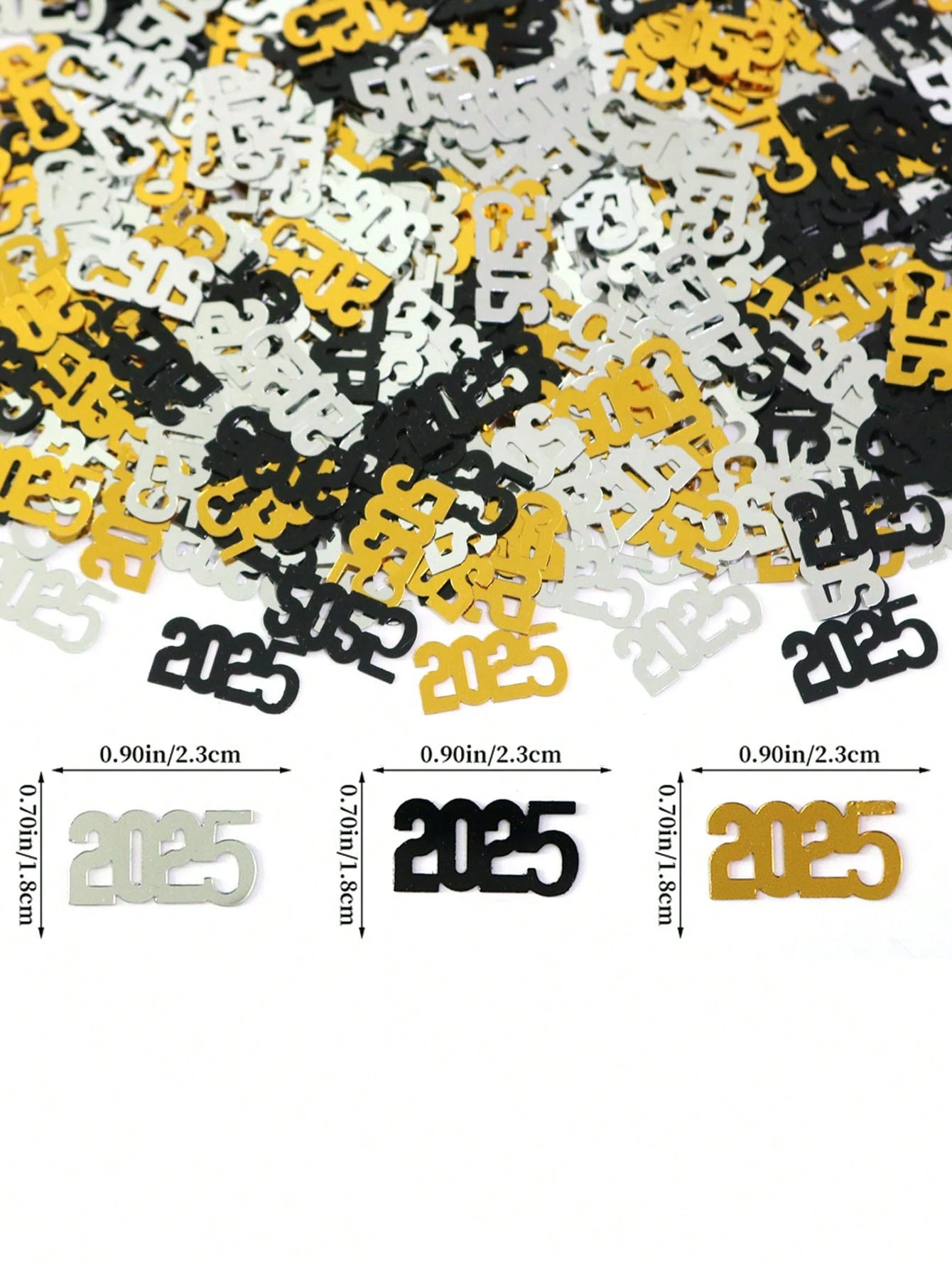 0,52 once Coriandoli d'oro e d'argento 2025 - Confezione da 500 | Coriandoli per il Capodanno ...