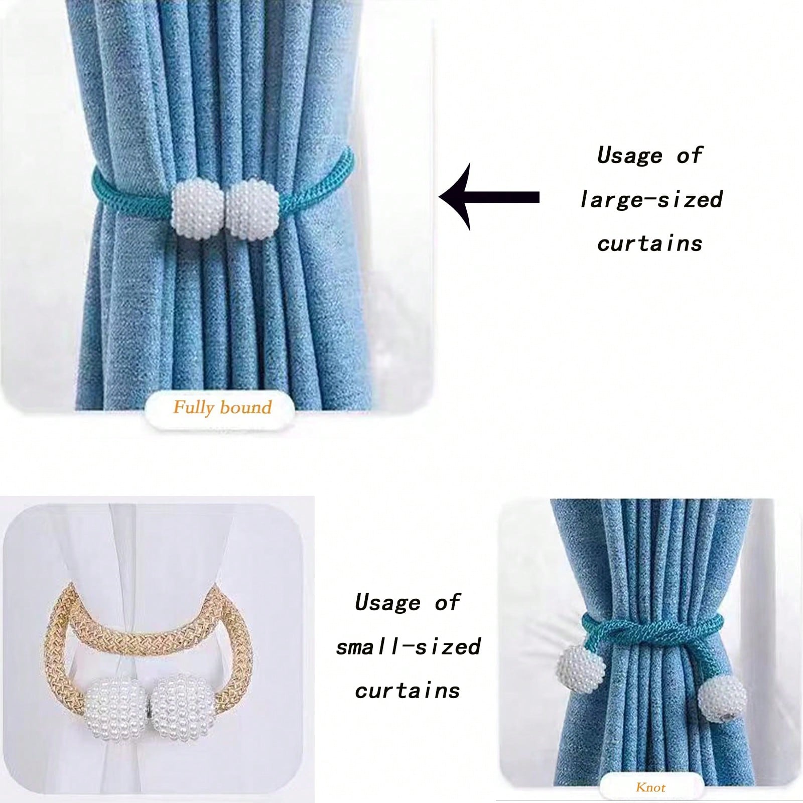 2pcs Magnetic Window Curtain Tiebacks - Durable & Easy To Install Twist ...