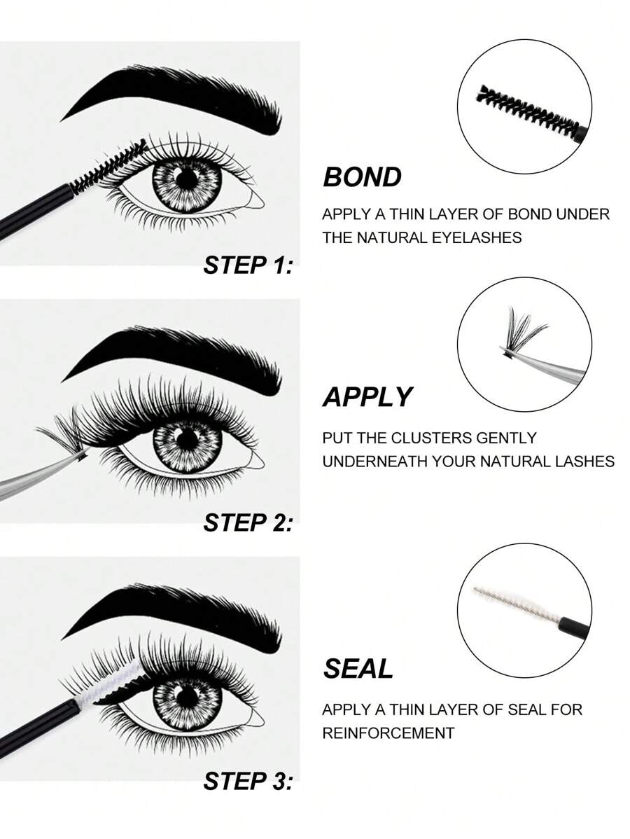 1-5-10pcs Black Lash Bond And Seal Cluster Lashes Glue For DIY Eyelash ...