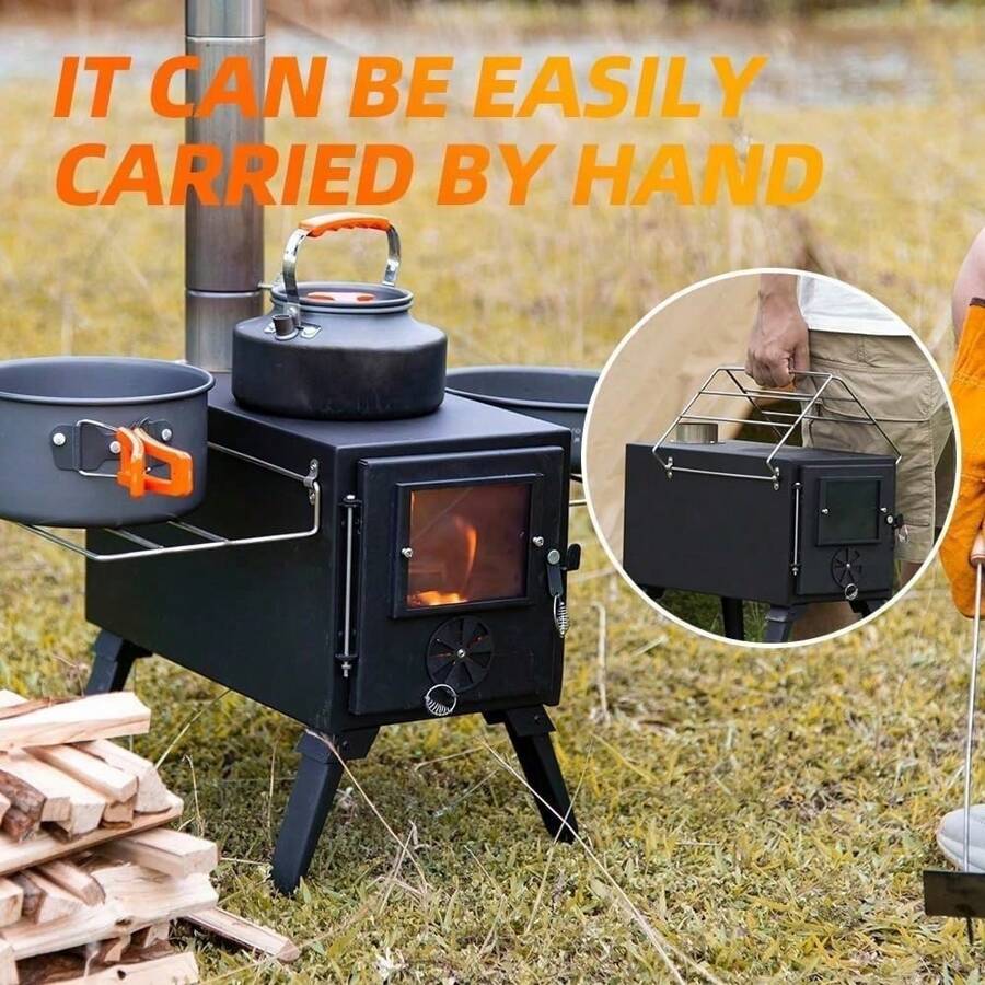 Hot Tent Stove, AVOFOREST Wood Burning Stove, Portable Wood Stove With ...