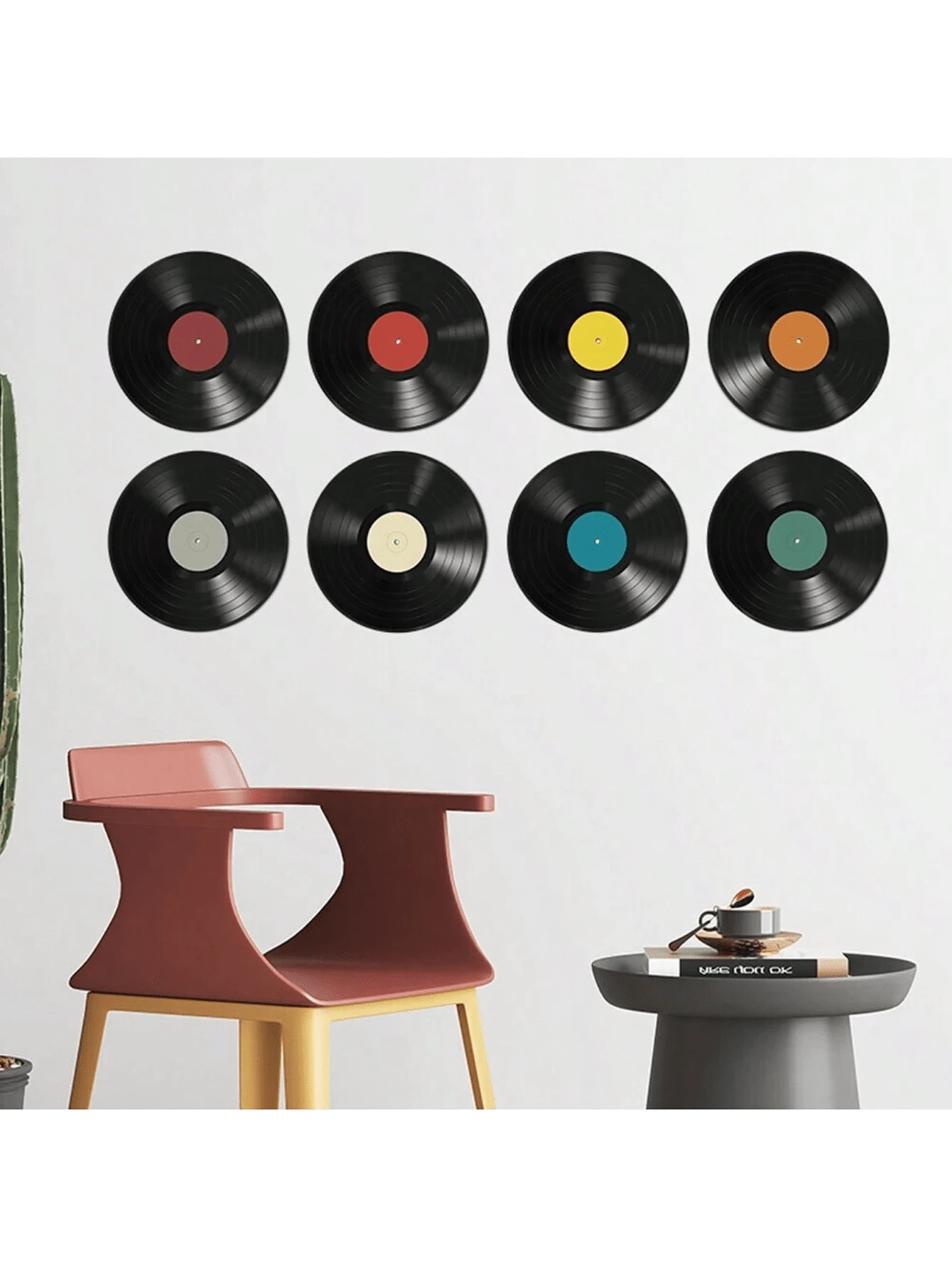 1 conjunto/8 PEÇAS Adesivos de Parede de Discos de Vinil em Branco, Kit ...