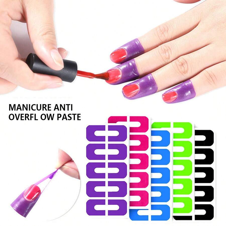 10pcs U-Shaped Nail Polish Protector Film, One-Time Nail Polish Anti ...