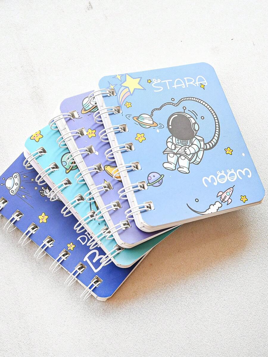 4 Books 1 Set A7 Coil Book Each Book 80 Lines Inside Pages Small Book ...