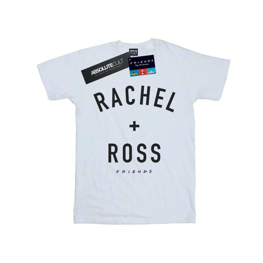Friends Herren "Rachel und Ross" Text T-Shirt (Weiß) | aktuelle Trends ...