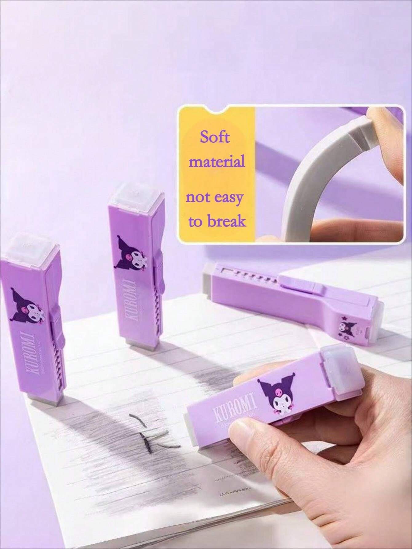 Kuromi PVC Multifunctional Push-Pull Eraser With Built-In Pencil ...