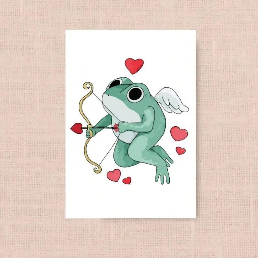 Cartão de Dia dos Namorados Cupido Sapo - Cartão de Amor Divertido e ...