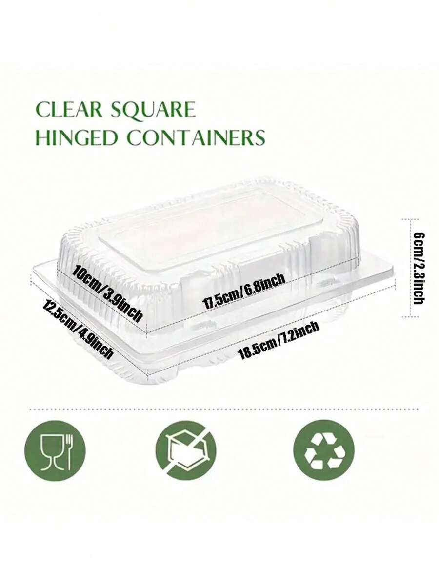 16pcs Disposable Plastic Cover Food Containers With Snap-On Lids - PET ...