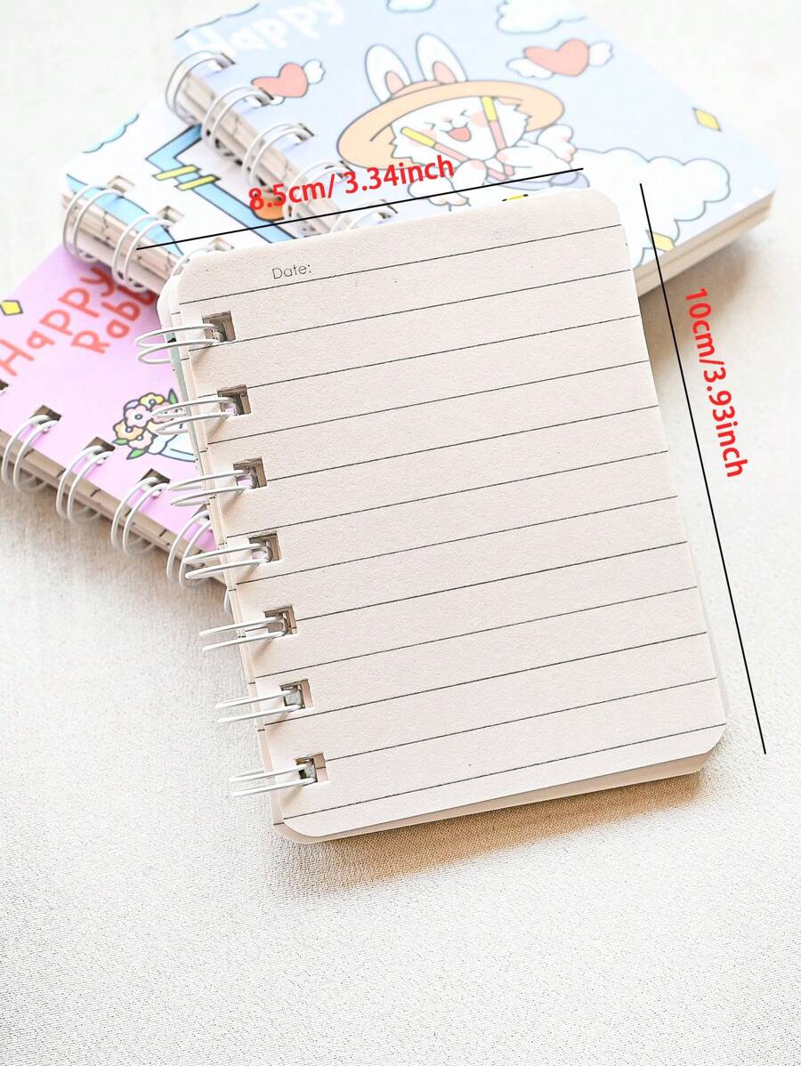 4 Books 1 Set A7 Coil Book Each Book 80 Lines Inside Pages Small Book ...