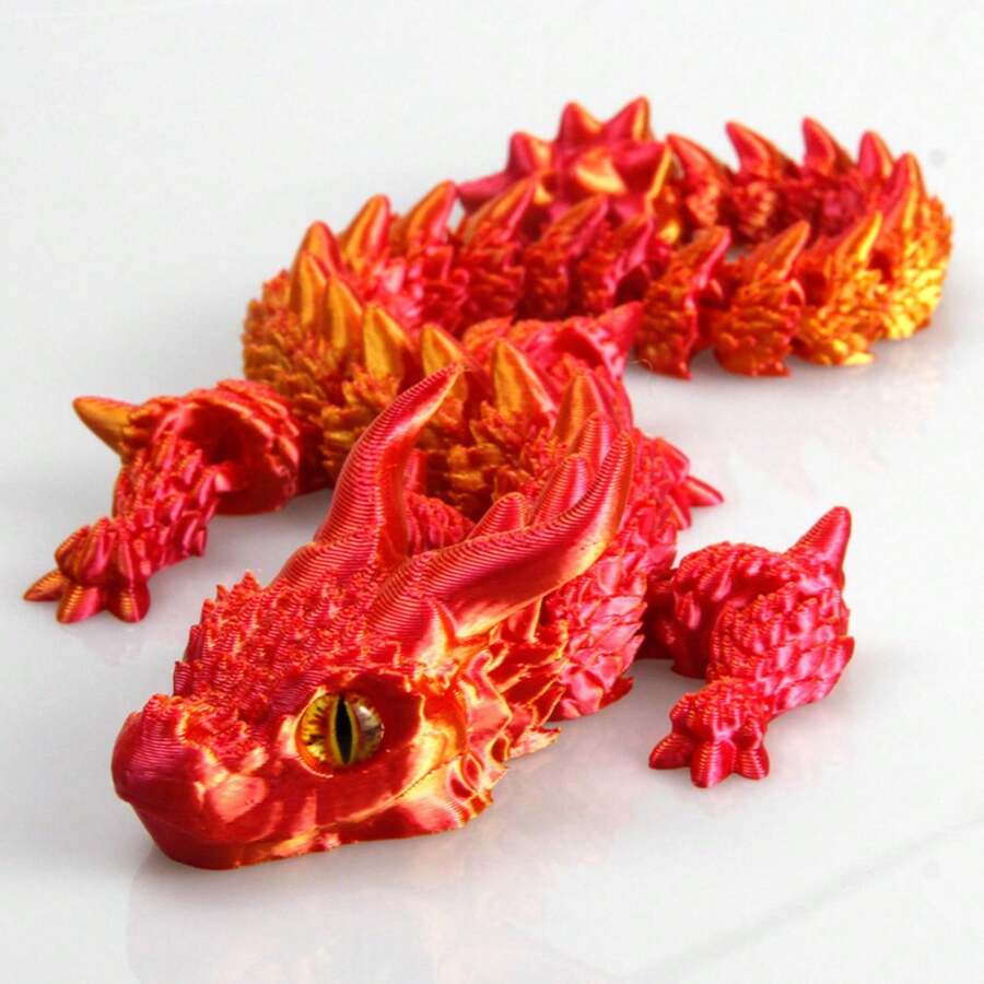 3D Printed Dragon Flexible 3D Printed Fidget Toys Cool Articulated Dragon Gifts Cute 3D Printed ...