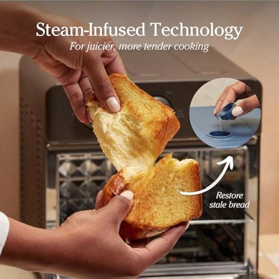 6-In-1 Air Fryer Toaster Oven With Steam Infusion Compact Countertop ...