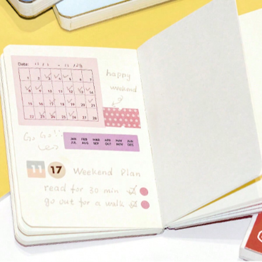 Simple English Letter Notebook Pocket Portable Bare Book Blank Square ...