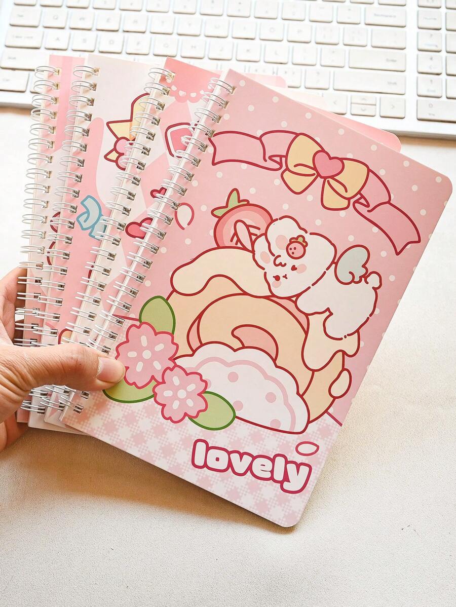 4 Books 1 Set A7 Coil Book Each Book 60 Sheets Of Inline Notepad Book ...