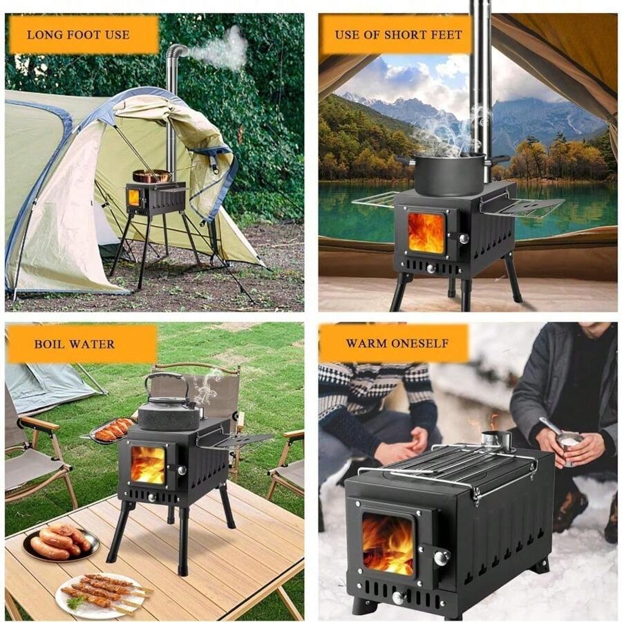 Wood Burning Stove, Camping Wood Stove, Portable Hot Tent Stoves Wood ...