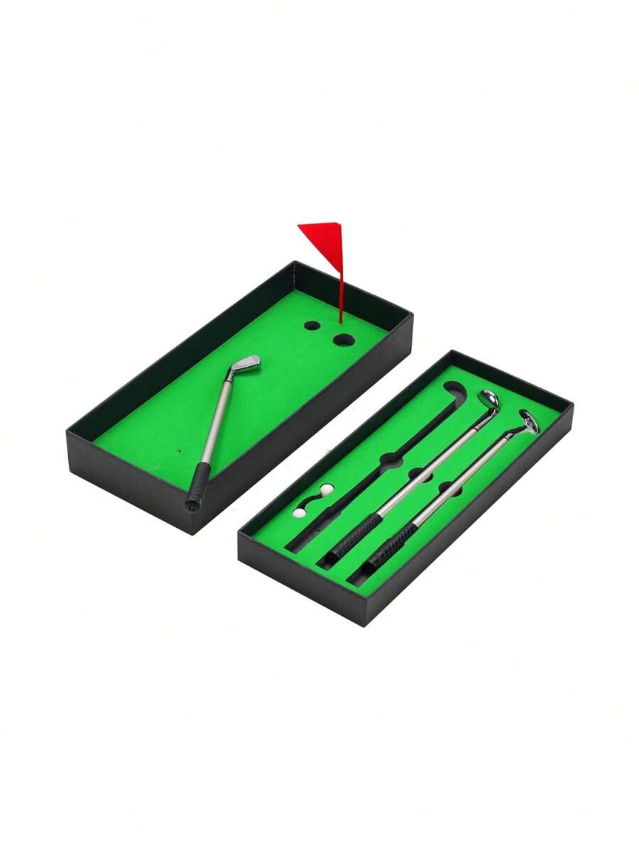 3 Golf Ballpoint Pens, Mini Desktop Golf Pen Gift Set Including Putting ...