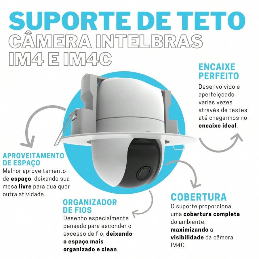 Suporte Apoio Stand para Embutir no Teto Compatível com Câmera de Vídeo ...