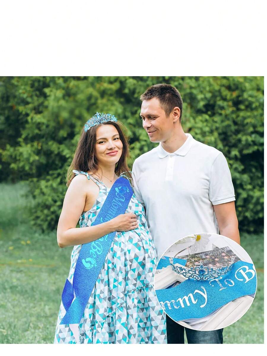 Decoraciones para baby shower, corona y faja de "Futura mamá", faja de ...