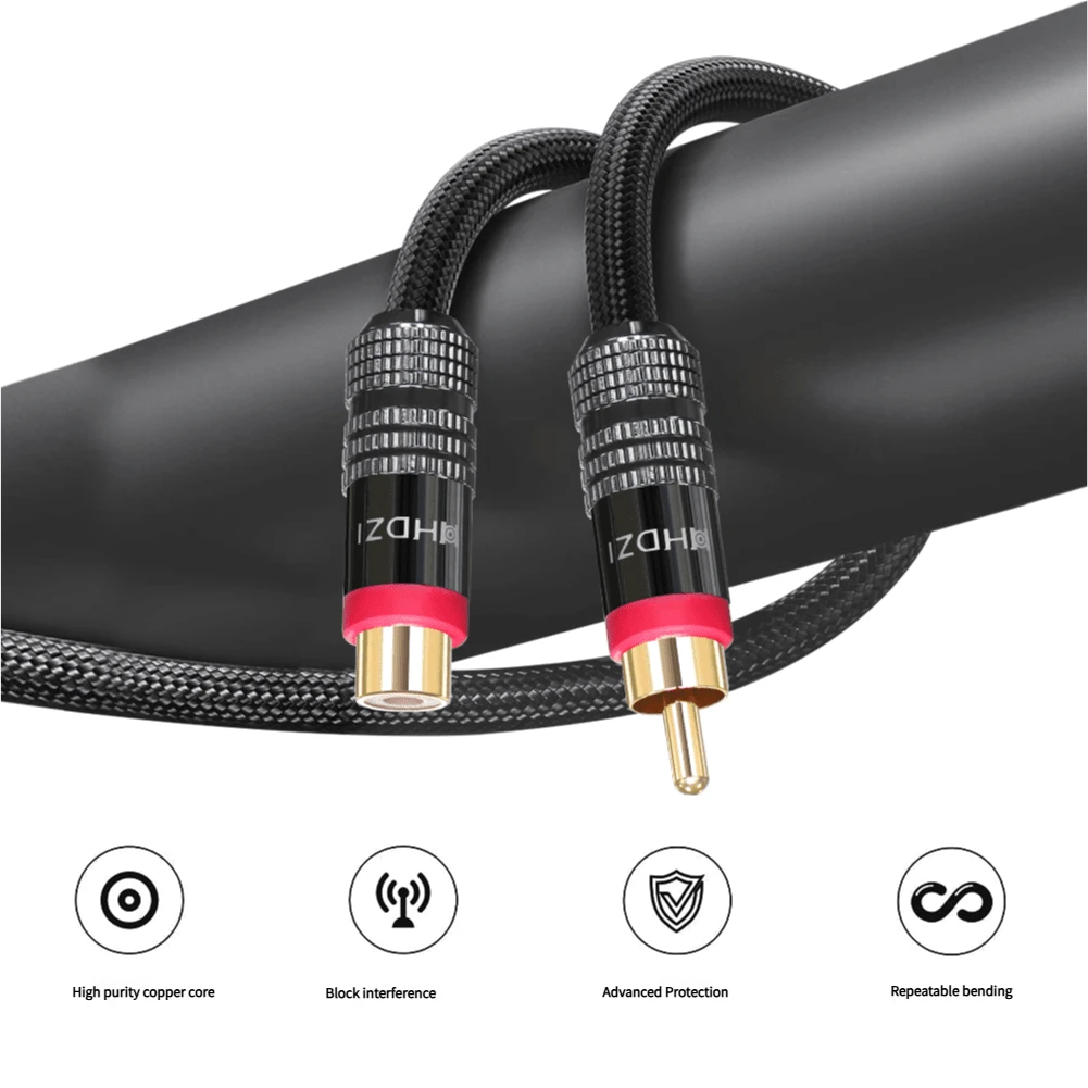 1 RCA To 1 RCA Cable, Durable Audio Conversion Cable For Noise ...