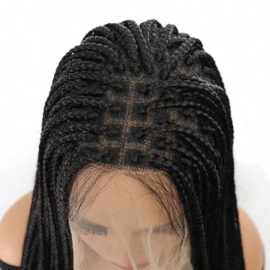 36" Full Lace Braided Wigs Synthetic Hair Box Braids Lace Front Wigs ...
