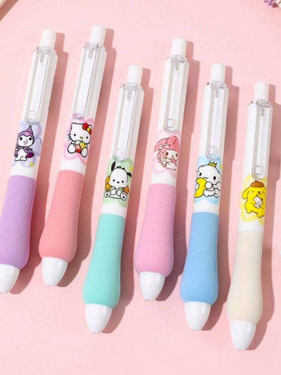 Sanrio 6pcs Sanrio Characters Sponge Soft Grip Series Click Ballpoint ...