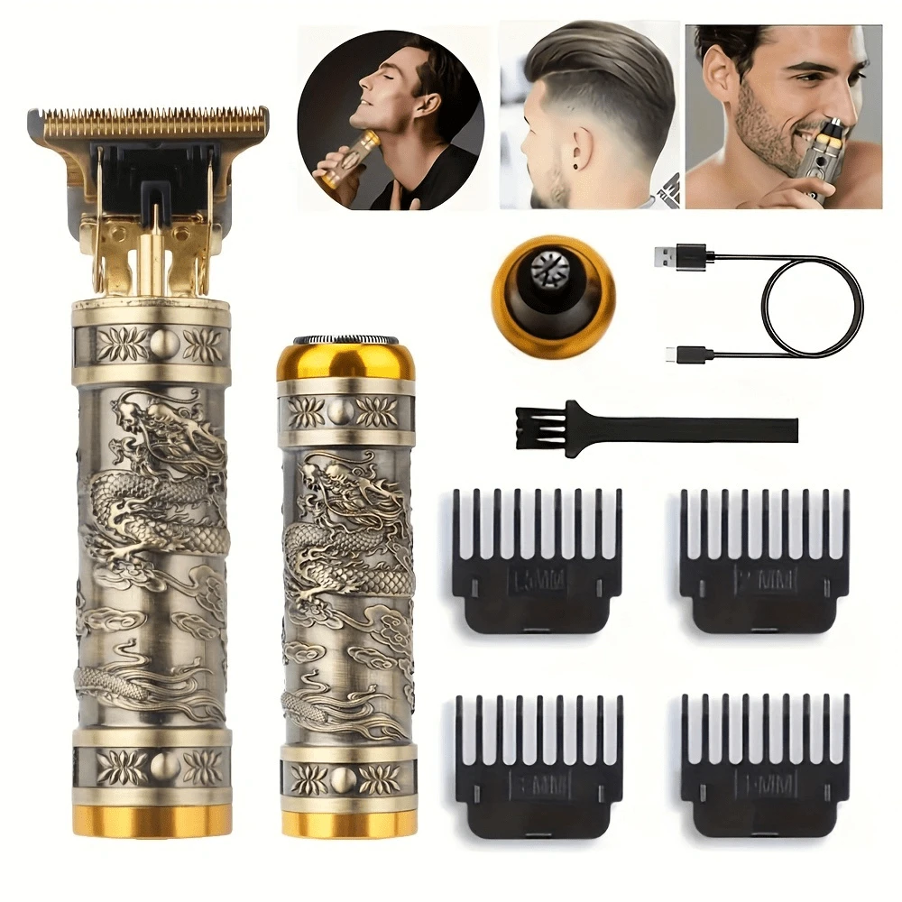 Rechargeable Electric Hair Clippers - T-Blade Trimmer For Beard, Nose ...