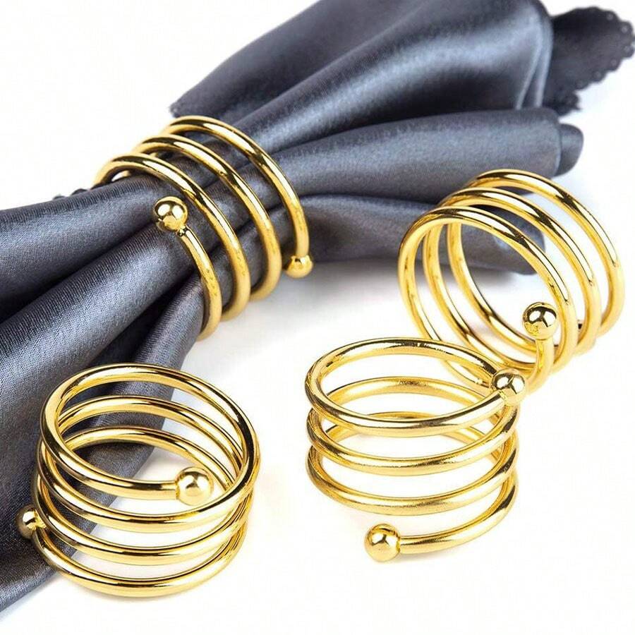 2pcs Spring Double Bead Napkin Clips, Metallic Star & Moon Napkin Rings ...