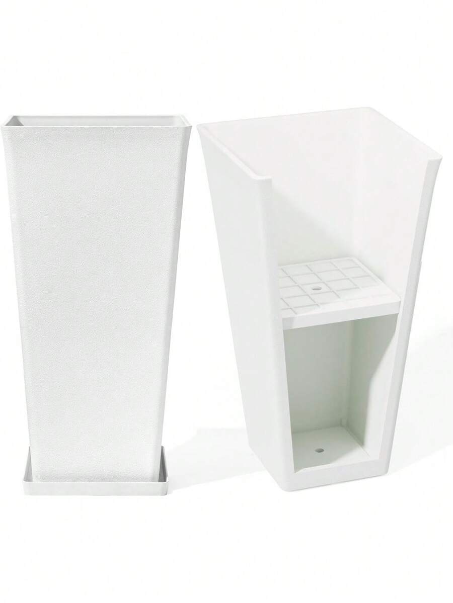 30 Inch Tall Planters For Outdoor Plants, 2 Sets Concrete Grey, Tall ...