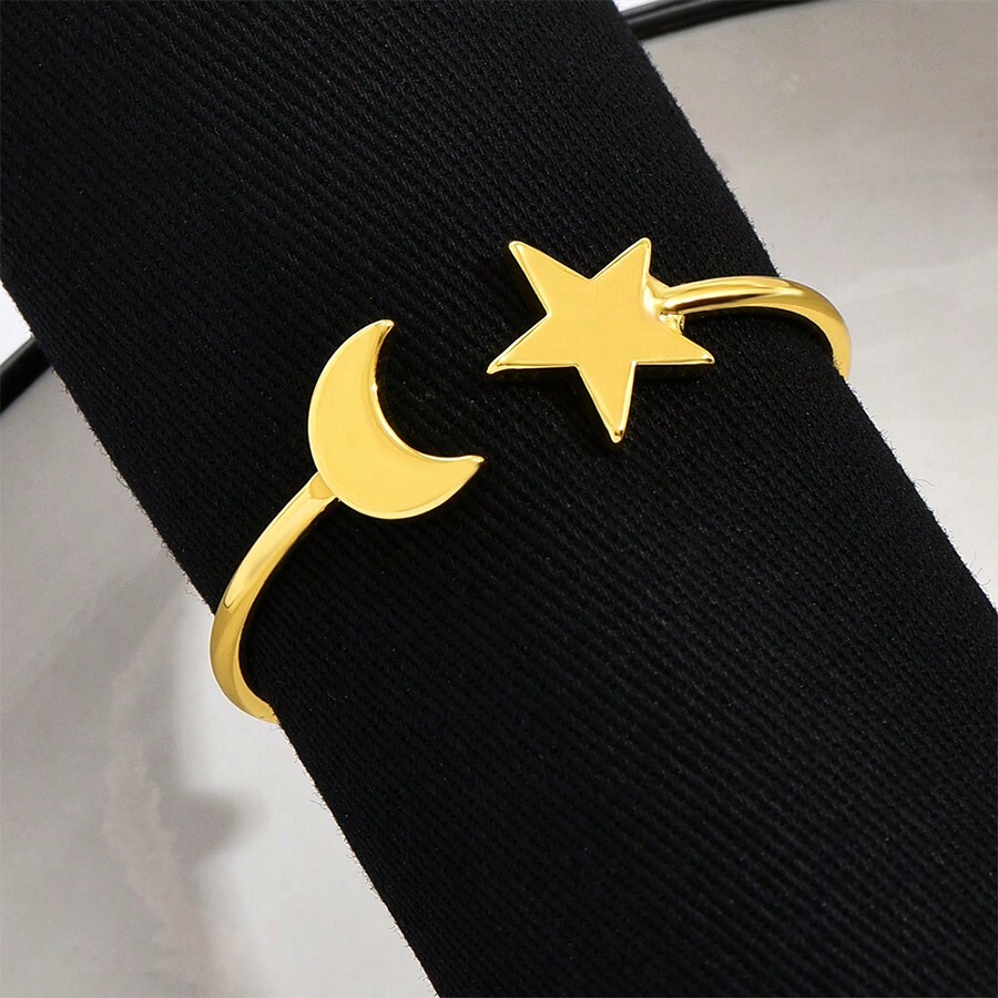 2pcs Spring Double Bead Napkin Clips, Metallic Star & Moon Napkin Rings ...
