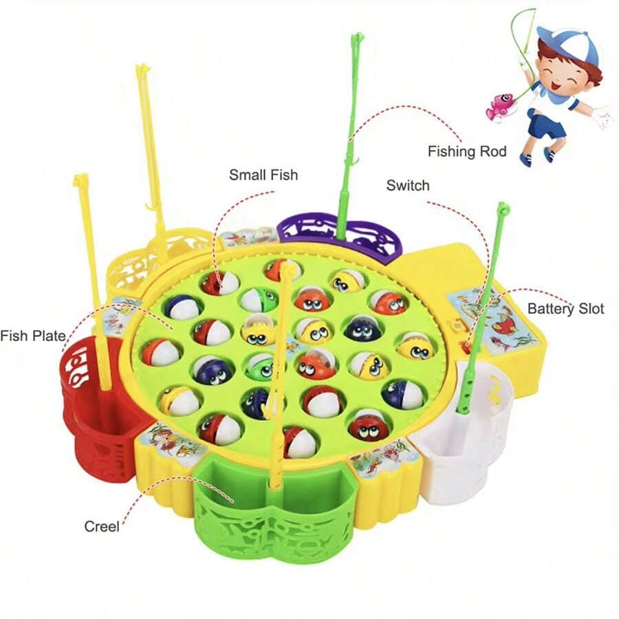 Electric Music Spinning Fishing Toy For Children - Multiplayer ...