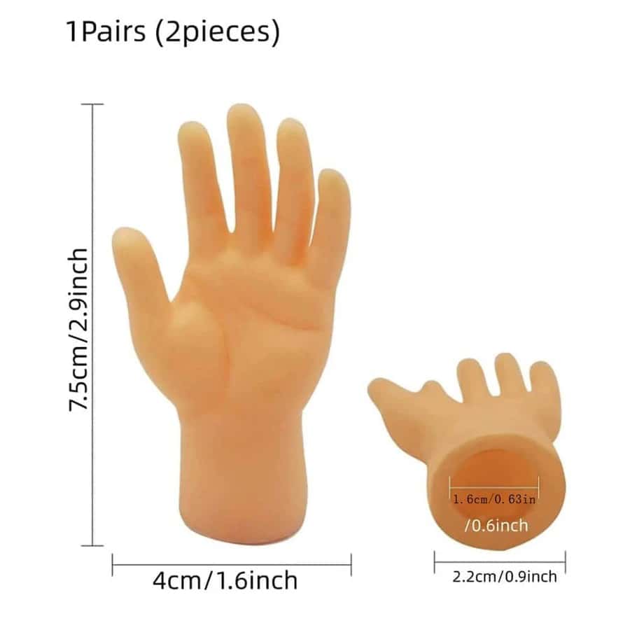 2pcs Left & Right Hand Model Mini Flat Hand Shape Wood Finger Puppets ...