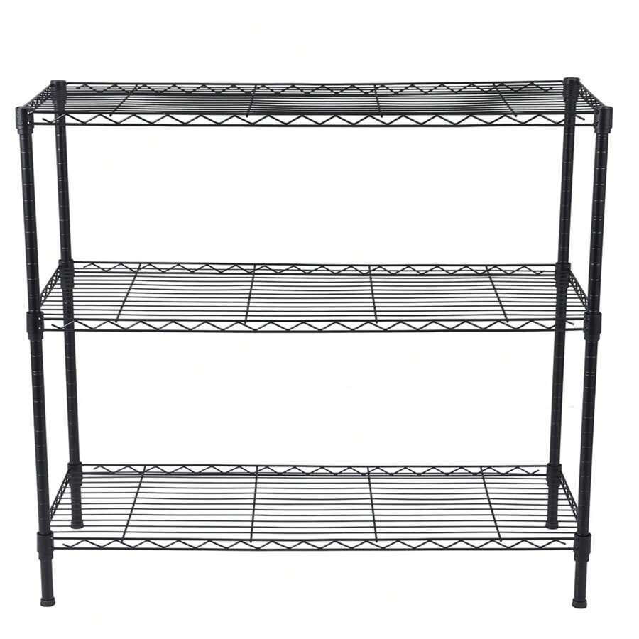 3-Tier Heavy Duty Adjustable Shelving Unit Black | SHEIN USA
