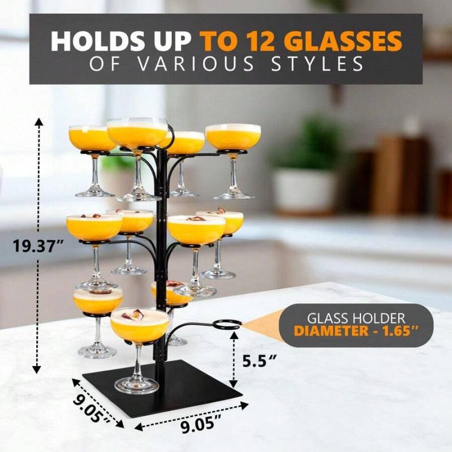 Cocktail Tree Stand By - Holds Up To 12 Glasses - Martini Glass Tree ...