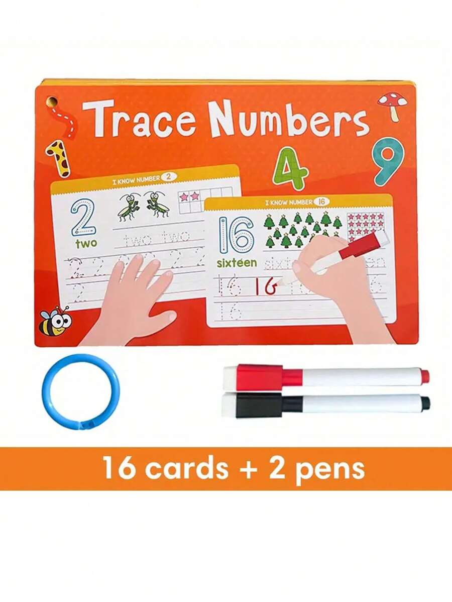 A5 Size Dry Erase Flash Cards With Letters, Sounds, Words And Numbers ...