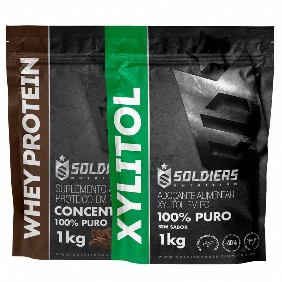 SOLDIERS NUTRITION Kit: Whey Protein Concentrado 2Kg + Xylitol 1kg ...