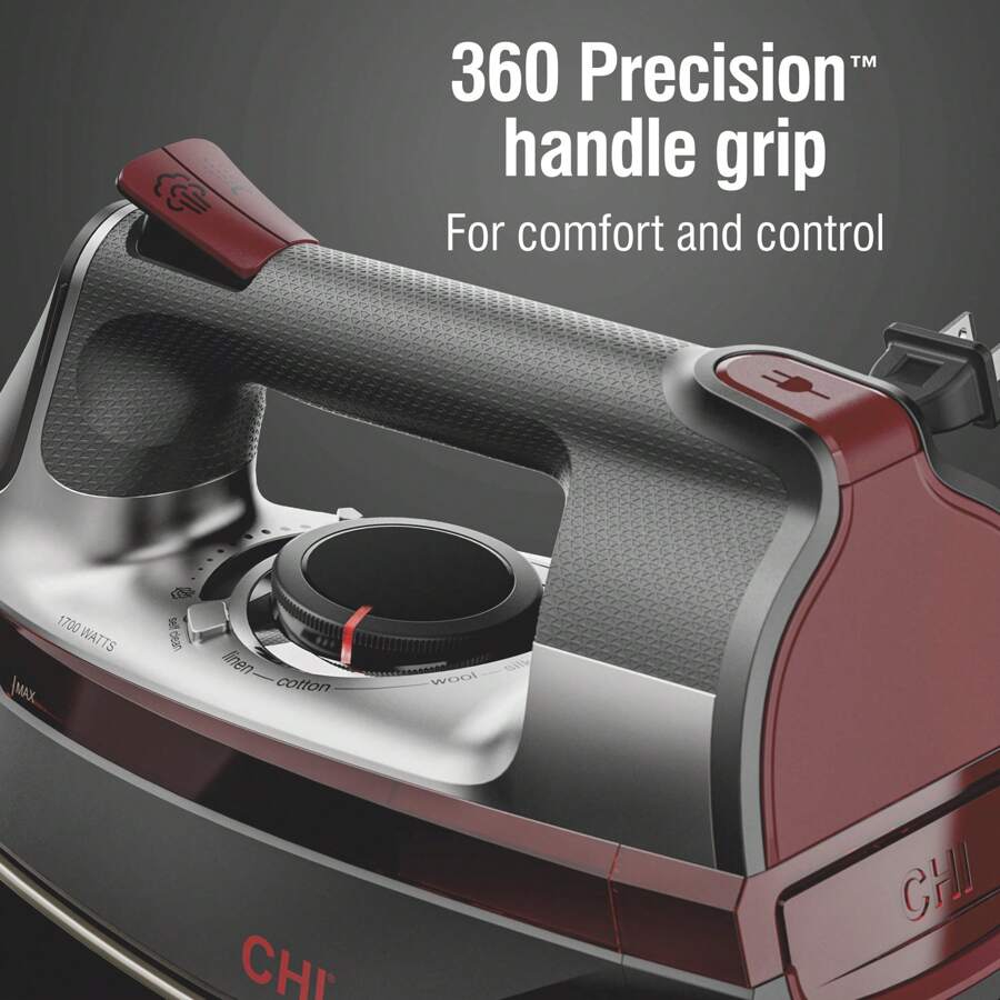 CHI 360 Precision Steam Iron, Titanium-Infused Ceramic Soleplate, 13119 ...