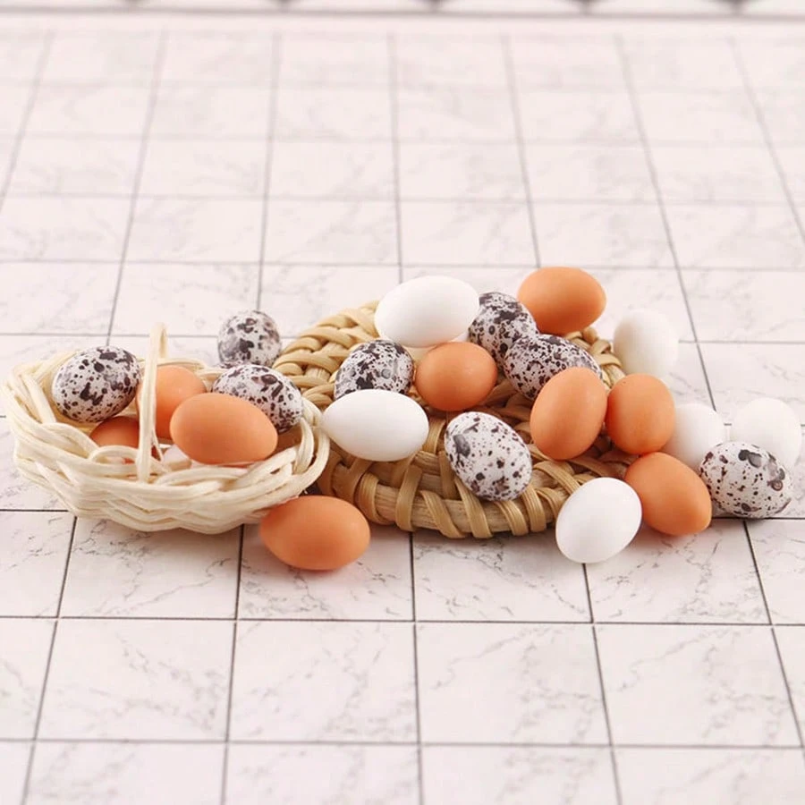 Miniature Food Toy Eggs, Tiny Egg Models, Dollhouse Living Scene, Doll ...