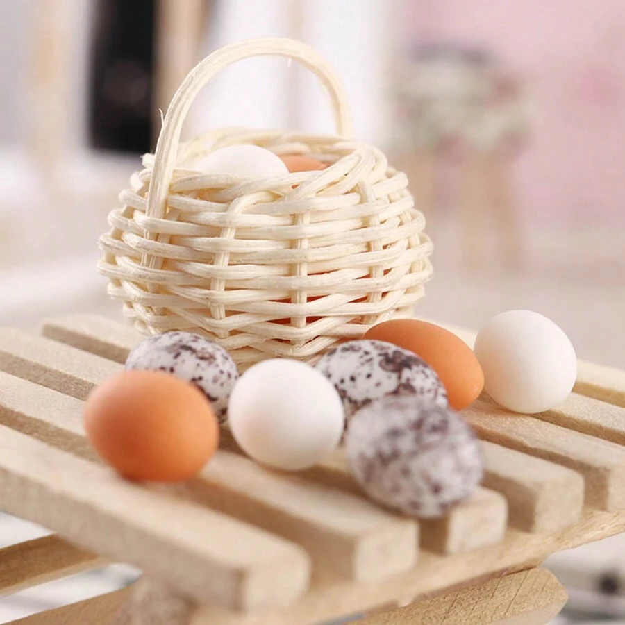 Miniature Food Toy Eggs, Tiny Egg Models, Dollhouse Living Scene, Doll ...