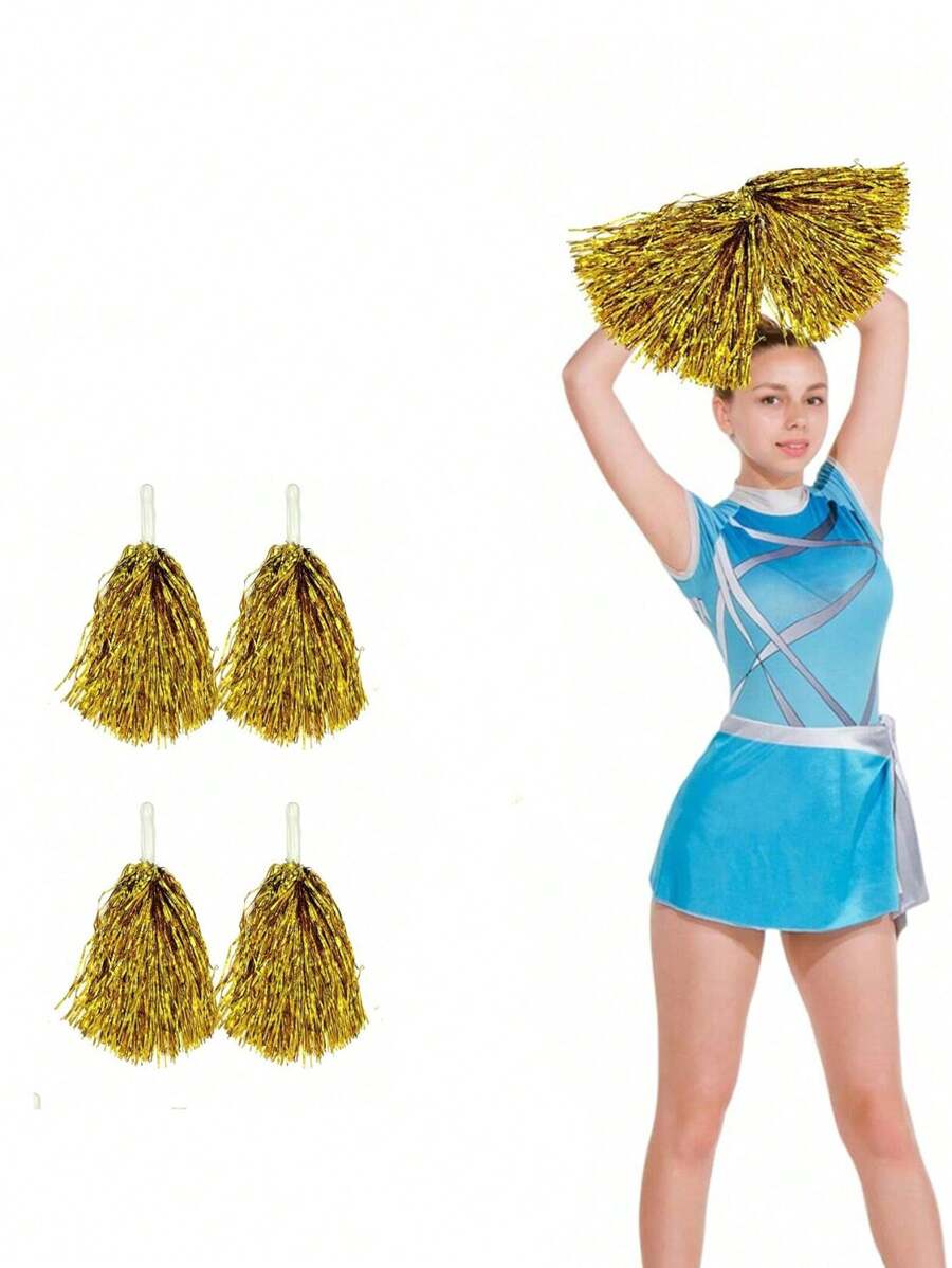 Gold 4pcs Handle Cheerleading Hand Flower, Dazzling Dance Gymnastics ...