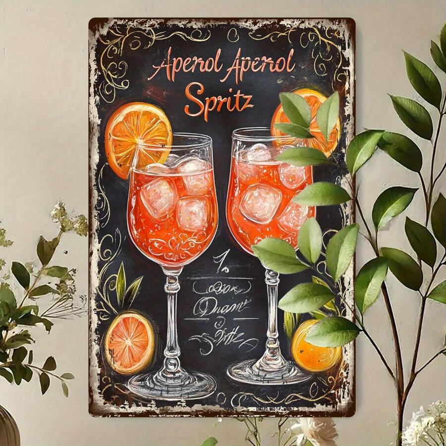1pc Aperol Spritz Vintage Metal Sign - Classic Bar Decor Iron Plaque ...
