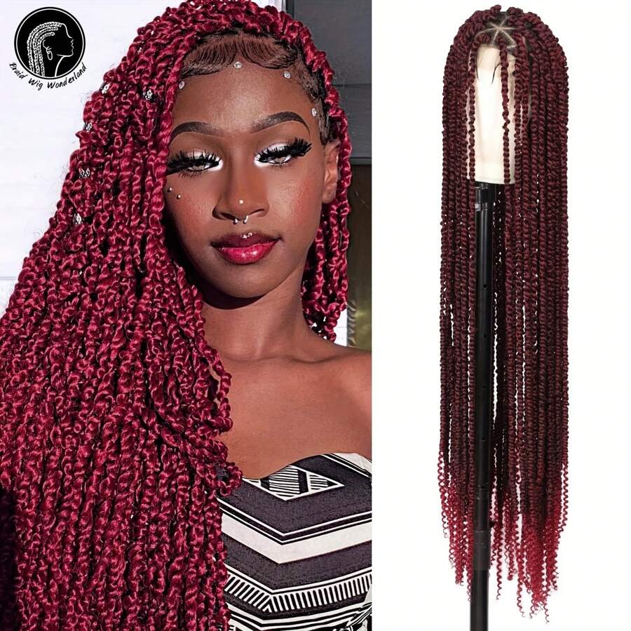 Super Long Knotless Spring Twist Braided Wigs For Women Full Double ... Super Long Knotless Spring Twist Braided Wigs For Women Full Double ...