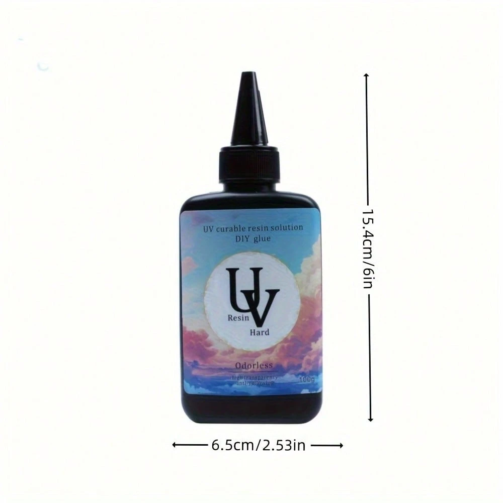 UV Resin 100g, 200g,300g Crystal Clear UV Glue Hard, High Viscosity & Quick Curing UV Epoxy ...