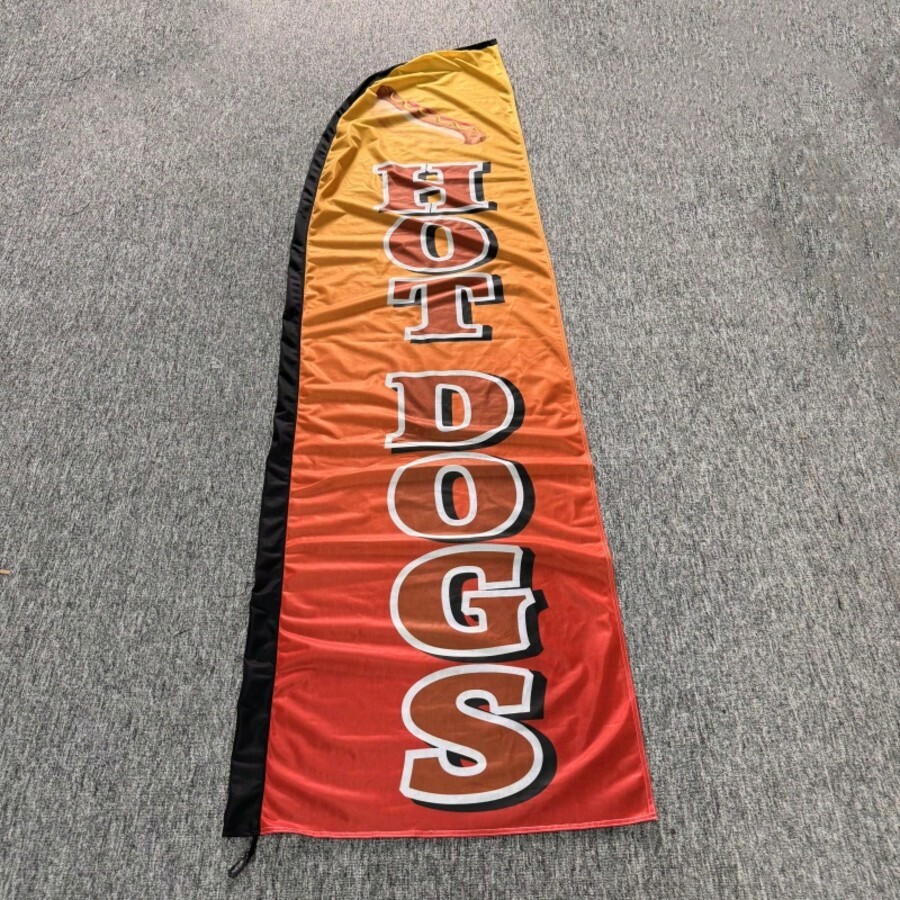 1pc Hot Dogs Feather Flag Banner Sign For 110g Knitted Polyester Outdoor Standing Advertising ...