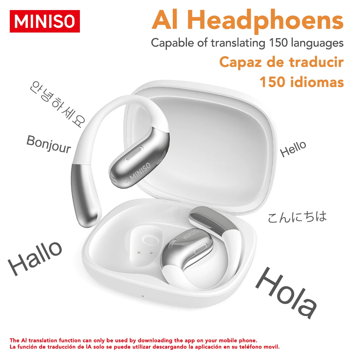 Miniso X28 OWS Translation Open Ear Wireless Earbuds Support 148 ...
