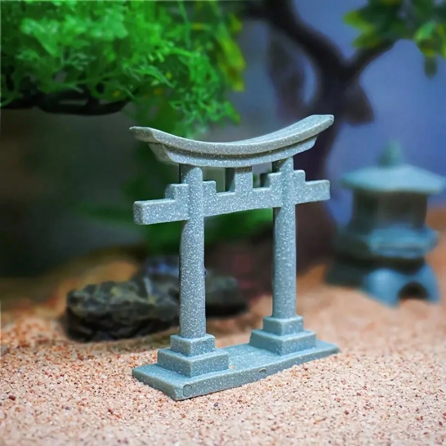 1pc Charming Mini Japanese Torii Gate - Resin Aquarium Decor, DIY ...
