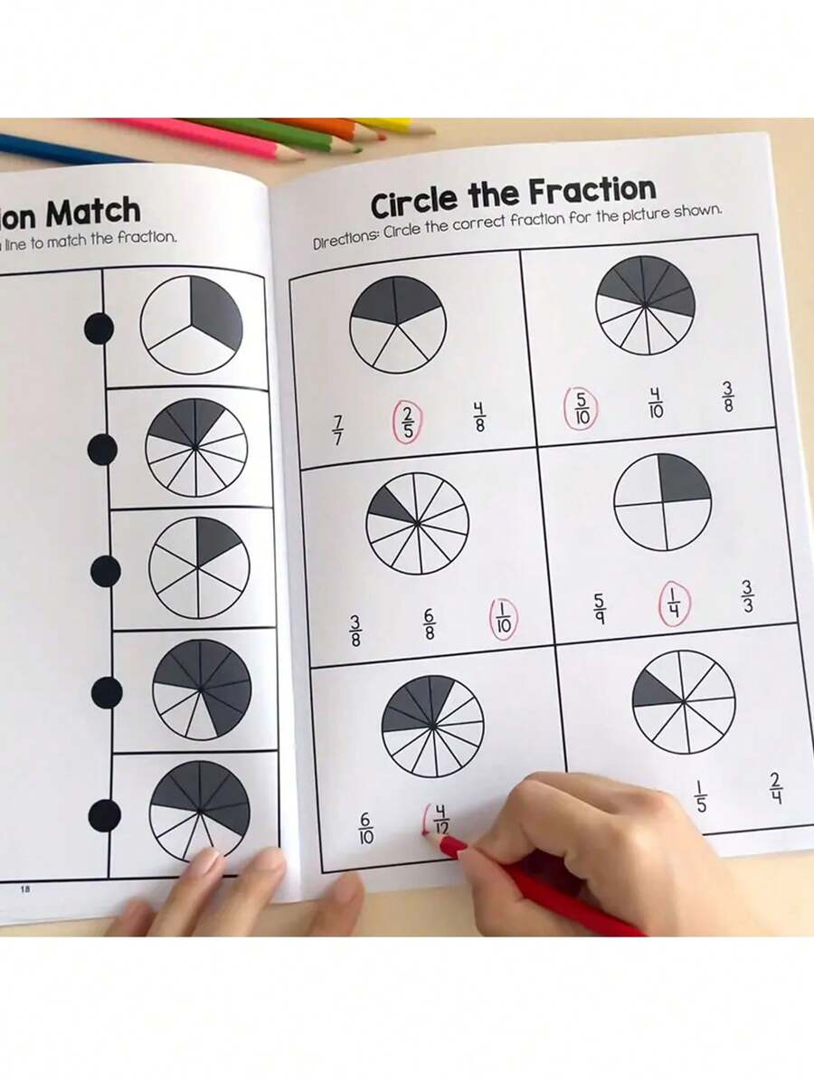 Math Practice Workbook, Fraction Learning Worksheets, Interesting And ...