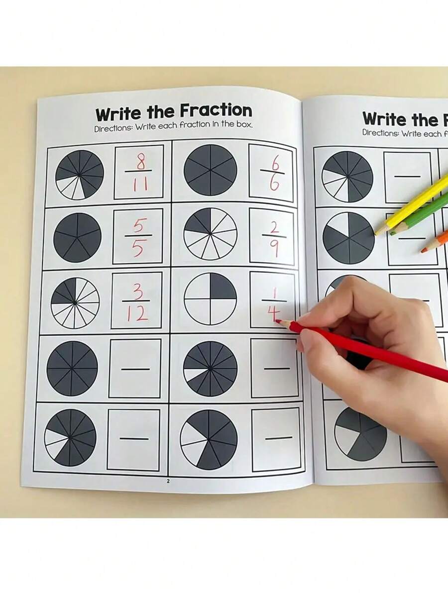 Math Practice Workbook, Fraction Learning Worksheets, Interesting And ...