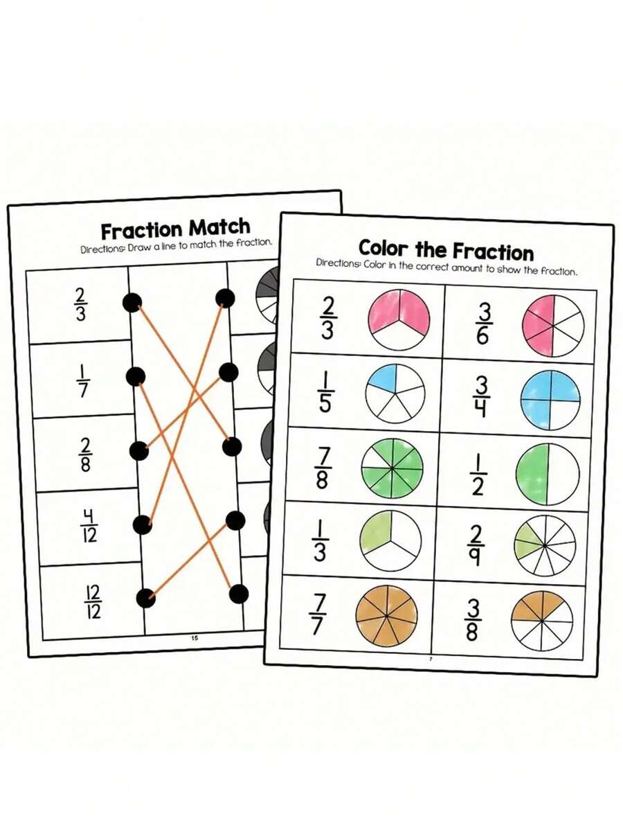 Math Practice Workbook, Fraction Learning Worksheets, Interesting And ...