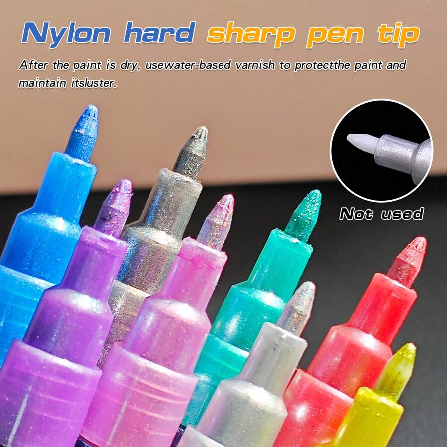 9 Colors Laser Pearl Color Marker ,Oil Based Paint Repair Pen Assembly ...