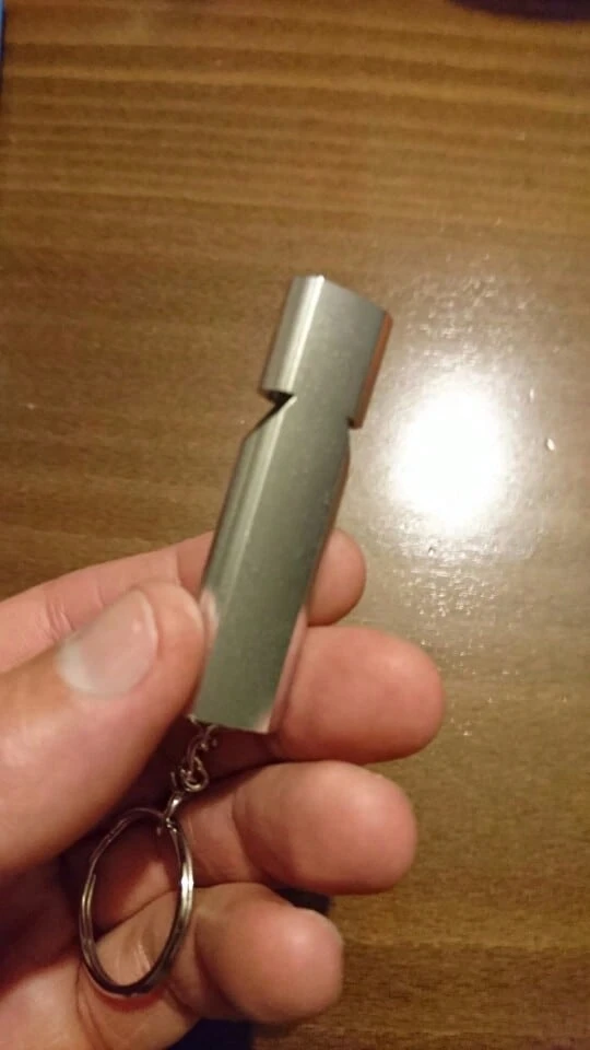 Double Hole High-Frequency Aluminum Alloy Whistle For Outdoor Survival ...